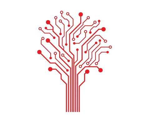 Premium Vector Abstract Circuit Tree On White Background Technology Design Computer