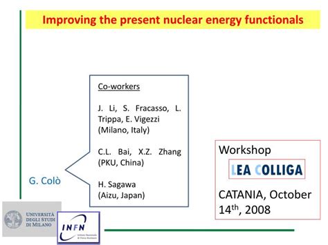 Ppt Improving The Present Nuclear Energy Functionals Powerpoint Presentation Id 4474994