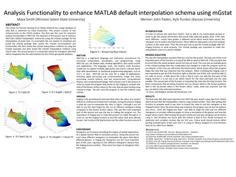 Analysis Functionality To Enhance Matlab Default Interpolation Schema