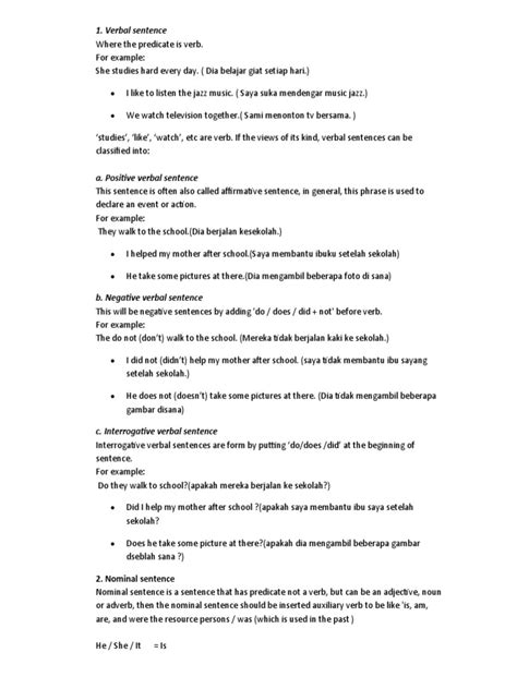 Nominal And Verbal Sentence Pdf Verb Sentence Linguistics