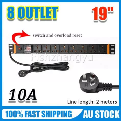 8 Way Power Distribution Unit Pdu Server Rack Mount 1ru 19 Black 37 21 Picclick Au