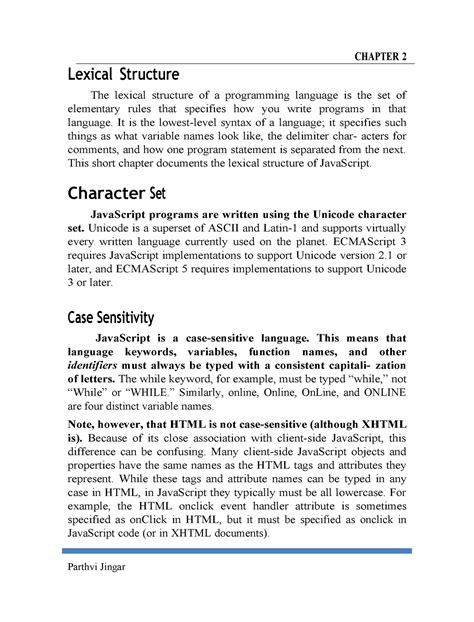 Js Lec2 Ghggujkhhjkhjhghjghj Chapter 2 Lexical Structure The