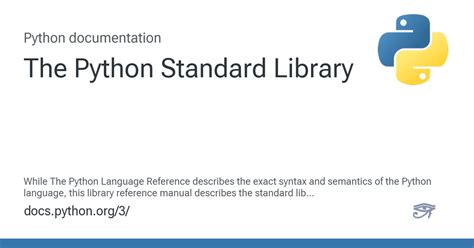 The Python Standard Library — Python 3150a0 Documentation