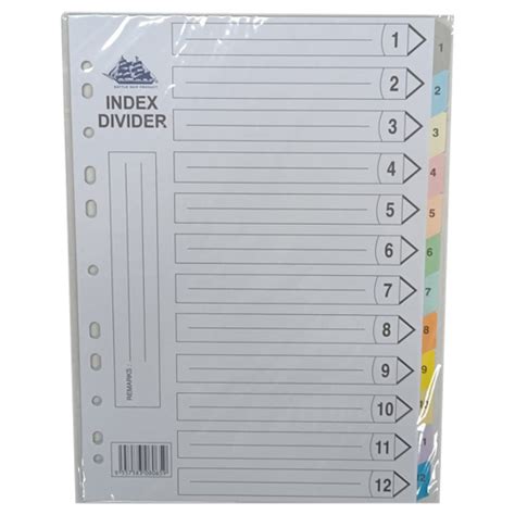 Battleship Paper Divider 12 Tab Kong Beng Stationery And Sports Pte Ltd