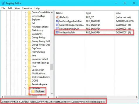 security tab missing in folder properties windows 10 timsos