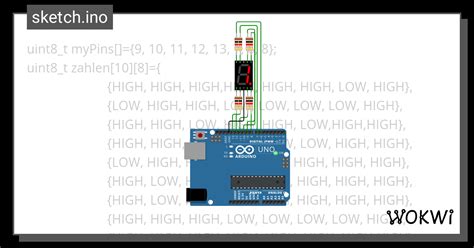 7 Segment Anzeige Wokwi Esp32 Stm32 Arduino Simulator
