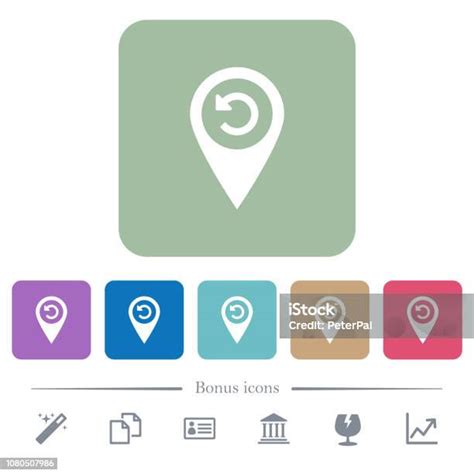 실행 취소 Gps 지도 위치 플랫 아이콘 색상에 둥근 사각형 배경 내비게이션에 대한 스톡 벡터 아트 및 기타 이미지 내비게이션 데이터 마술 지팡이 Istock