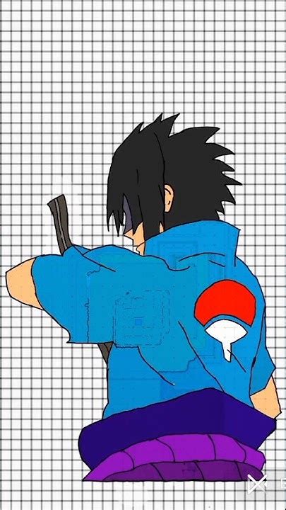 Как нарисовать Учиху Саске по клеточкам Anime Naruto Youtube