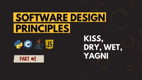 software design principles kiss dry wet yagni clean code principles crazy coders