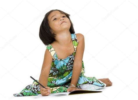 Cute Girl With Notebook And Pen Stock Photo By Macky Ch