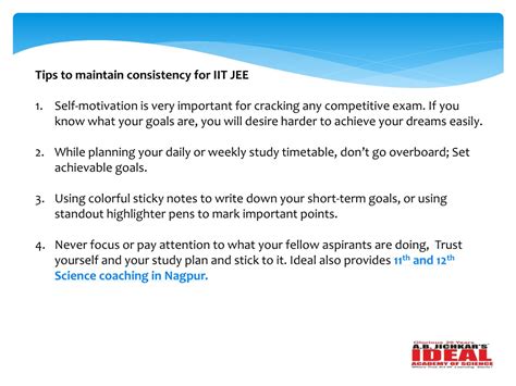 PPT Tips To Maintain Consistency During JEE Preparation PowerPoint Presentation ID