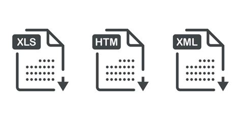 premium vector icon set of graphic templates xls htm xml system
