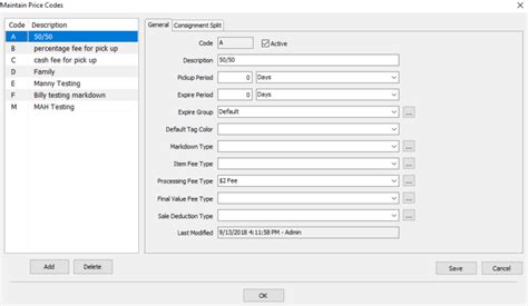 Price Codes Overview