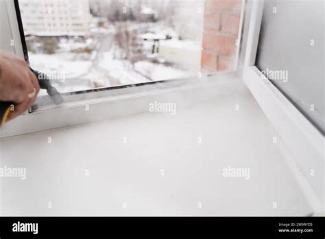 Steam Cleaning Of Window Frame At Home Professional Cleaner Is