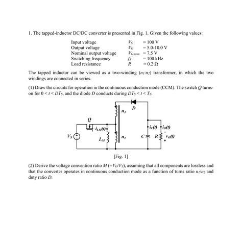 Solved Show All The Steps The Tapped Inductor Dcdc