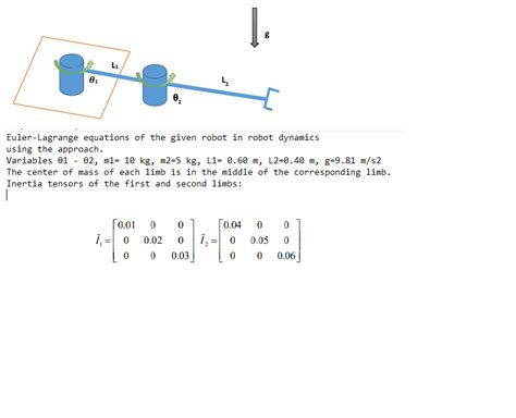 Solved LI Euler Lagrange Equations Of The Given Robot Chegg