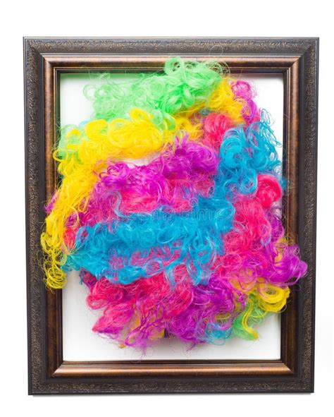 Disco Rainbow Afro Wig Stock Image Image Of Frame Expression 28295095