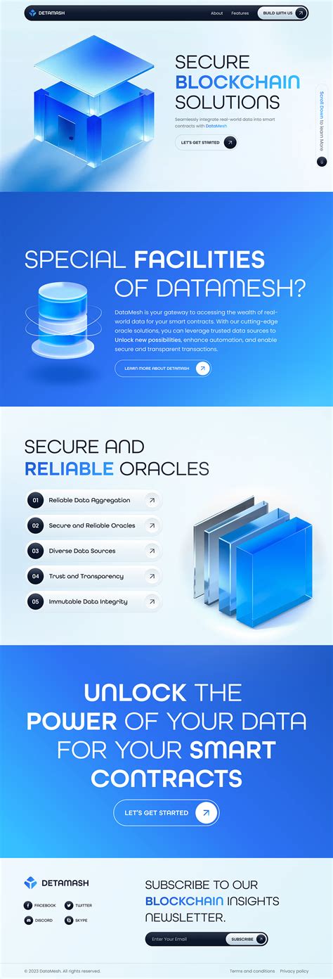 blockchain landing page behance