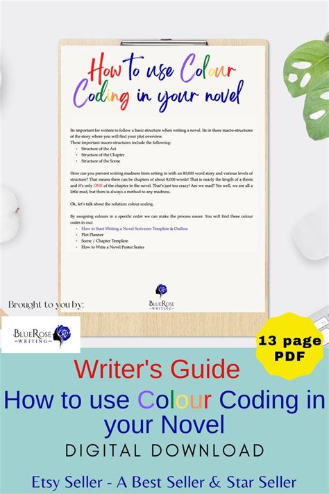 How To Use Colour Coding In Your Novel Colour Coding Write Etsy