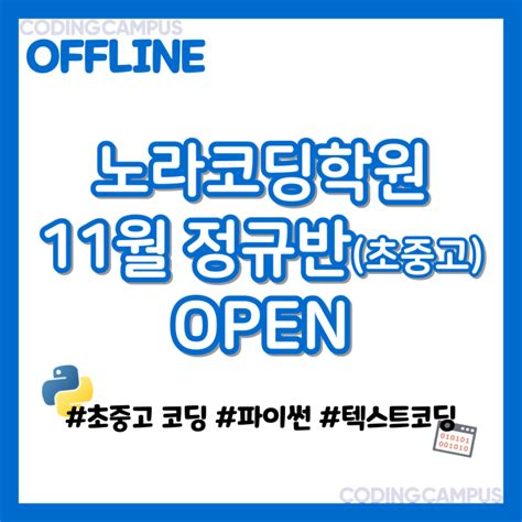 포항 효자 코딩학원 노라코딩학원 11월 정규반 오픈 초중고등 코딩 신규 모집 중~ 네이버 블로그