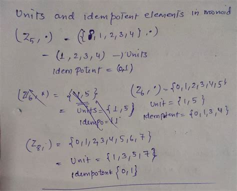 Find The Units And The Idempotent Elements In The Monoid G Z Ii Z