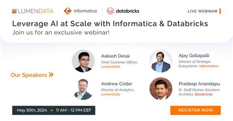 Lumendata On Linkedin Webinar Ai Data Informatica Databricks Lumendata
