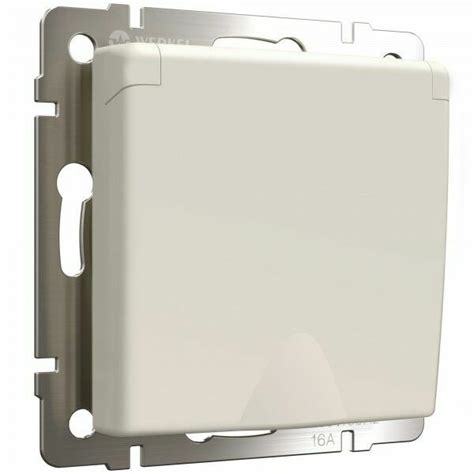 Розетка с заземлением и шторками C крышкой Ip44 айвори матовый Werkel W1171262 Официальный сайт