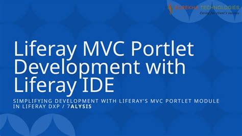 Liferay Mvc Portlet Development With Liferay Idepptx Web Development Internet