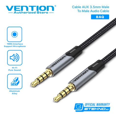 Jual Vention Kabel Aux Trrs Mm Male To Male Shopee Indonesia
