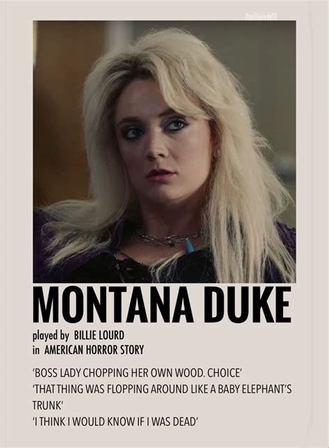 Montana Duke By Millie American Horror Story Film Posters Minimalist