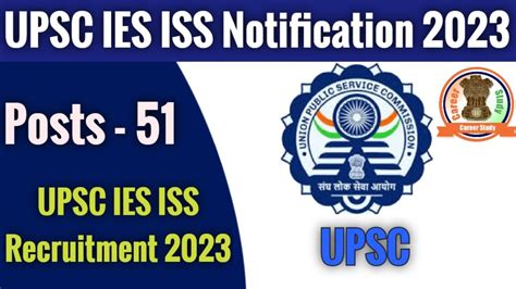 UPSC IES ISS Examination Vacancies Notification Out Application Form Career Study