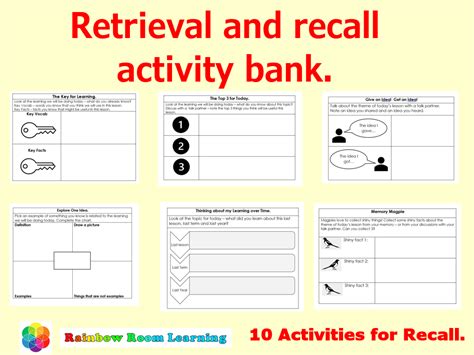 Recall And Retrieval Activity Bank Teaching Resources