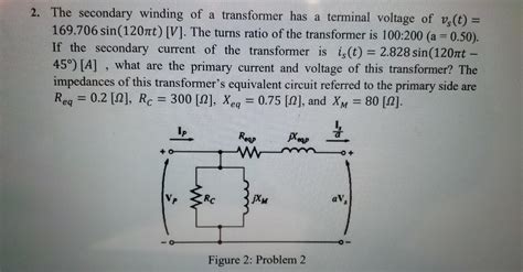 Solved 2 The Secondary Winding Of A Transformer Has A