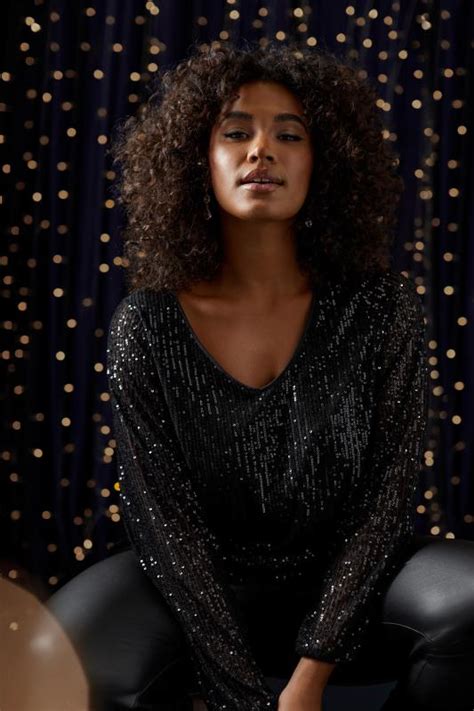 Plus Size Sequin Tops Evans