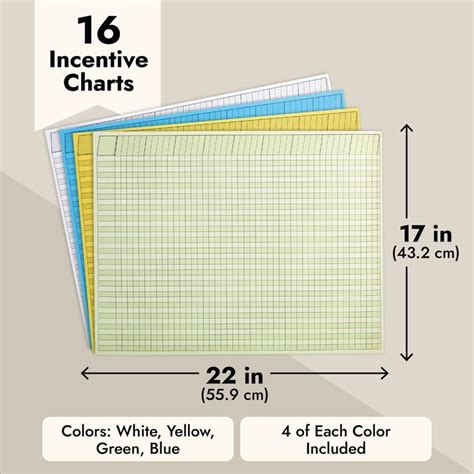 16 Pack Horizontal Incentive Charts For Classroom Sticker Rewards
