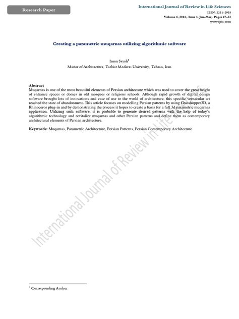 creating a parametric muqarnas utilizing algorithmic software pdf
