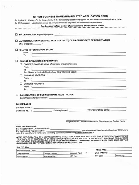 Application Form Ctc Of Dti Certificate Pdf
