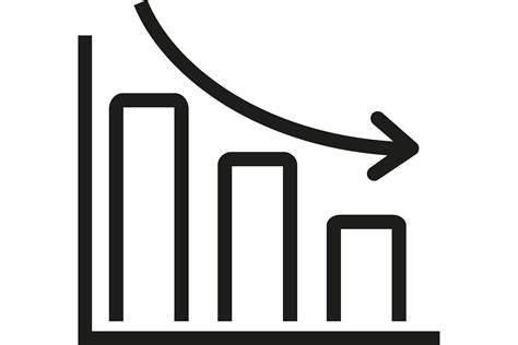 downgrading line icon declining reduct graphic by pch vector