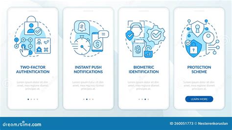 E Banking Security Blue Onboarding Mobile App Screen Stock Vector Illustration Of Online