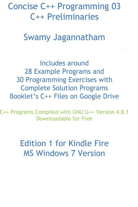 Concise C Programming 03 C Preliminaries Ebook Jagannatham Swamy
