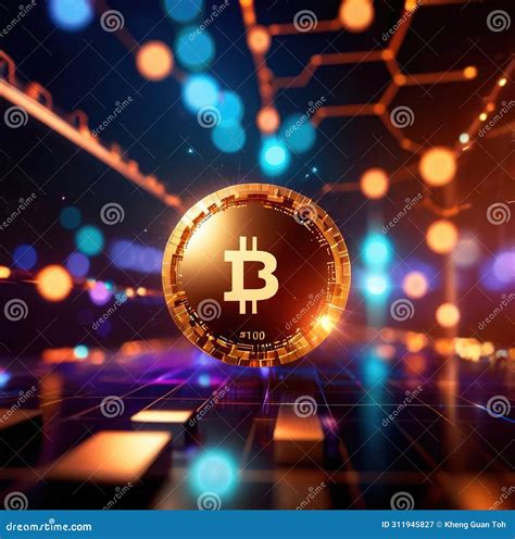 Representation Of Digital Blockchain With Glowing Energy Data Connections Stock Illustration