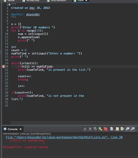 solved console × lists py [ usr bin python] file