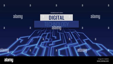 Digital Technology Background With Glowing Circuit Lines Stock Vector Image And Art Alamy