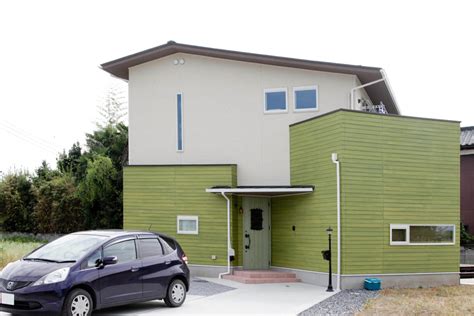 加須市で自然素材を使った緑色のおしゃれな家 加須市で注文住宅なら江田建設 ファインホーム