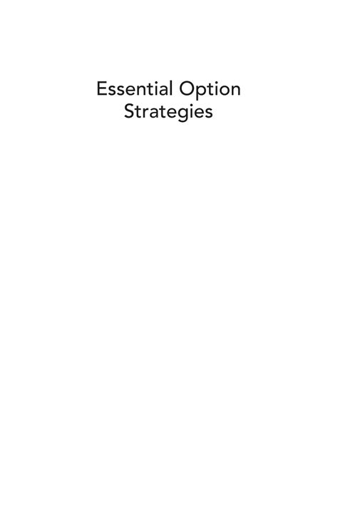 Solution Essential Option Strategies Understanding The Market And Avoiding Common Pitfalls