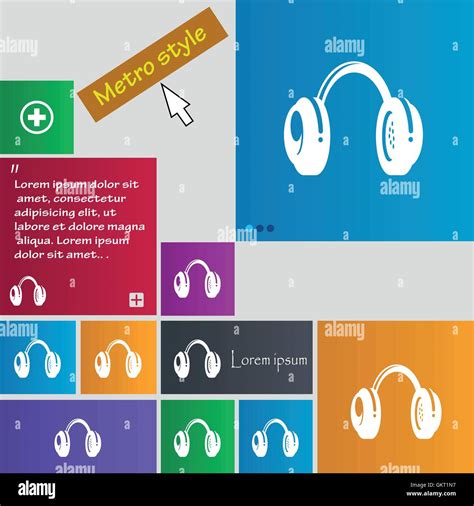 Headsets Icon Sign Buttons Modern Interface Website Buttons With Cursor Pointer Vector Stock