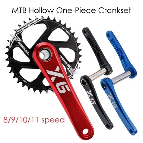Mtb 산악 자전거 크랭크 톱니 디스크 중공 알루미늄 합금 자전거 크랭크셋 블랙 레드 핫 팩토리 170mm 175mm