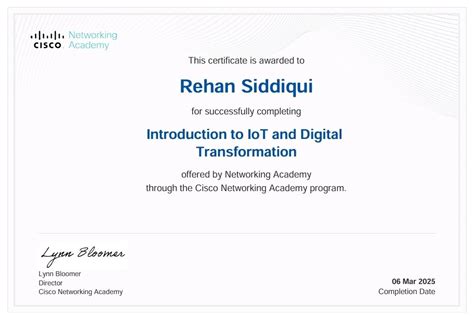 Cisco Networkingacademy Iot Digitaltransformation Learning Rehan Siddiqui