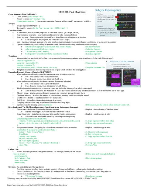 Eecs 281 Data Structures And Algorithms University Of Michigan Final
