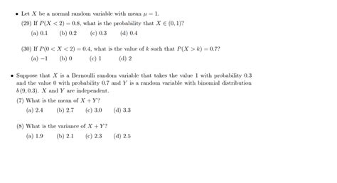 solved let x be a normal random variable with mean μ 1
